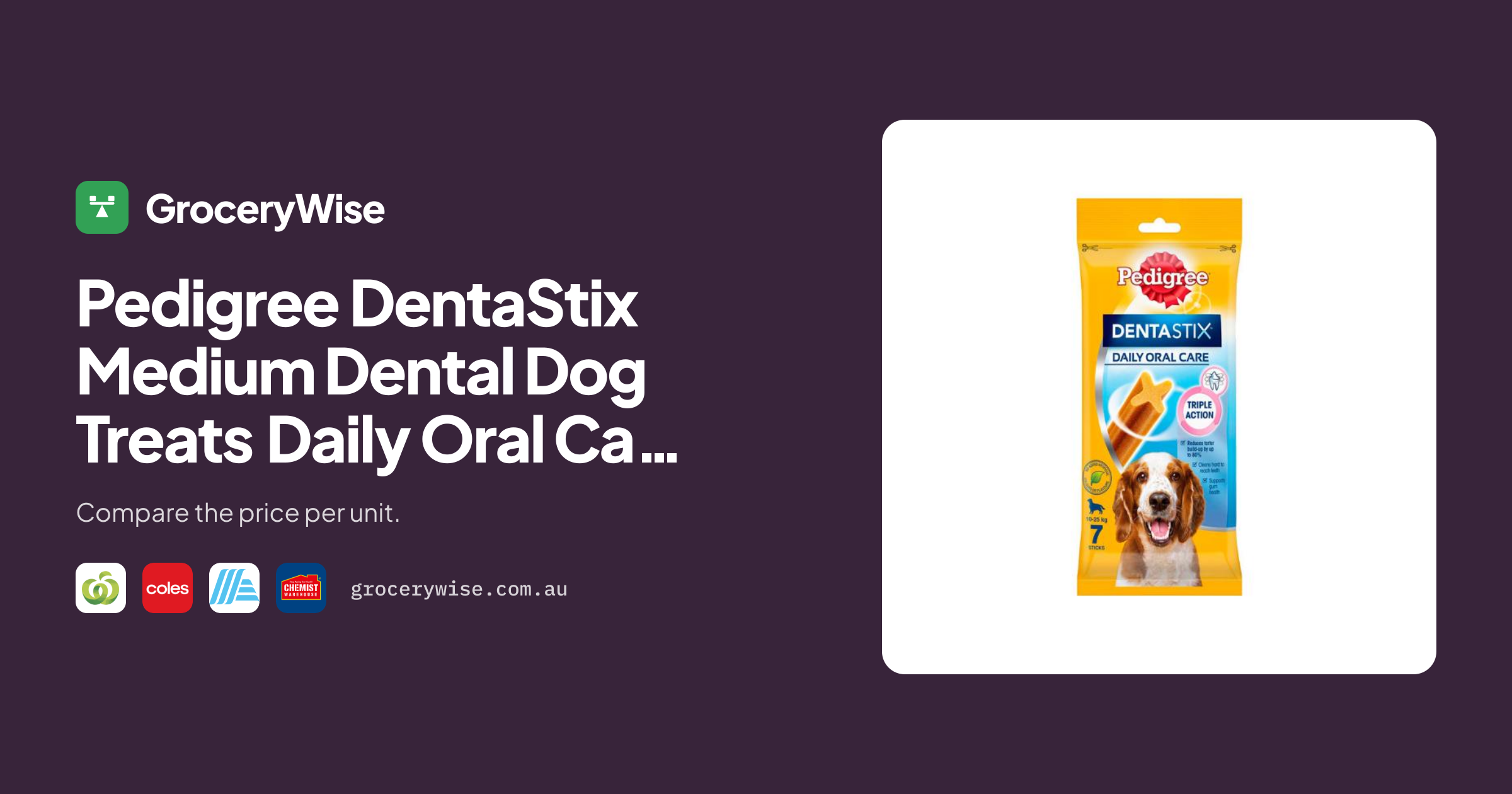 Pedigree DentaStix Medium Dental Dog Treats Daily Oral Care | GroceryWise